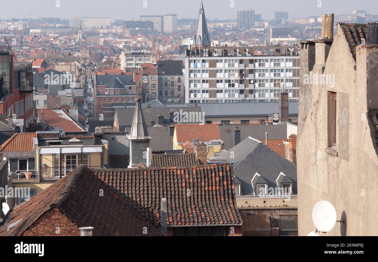 Brussels Rooftops and Skyline, Belgium Stock Photo - Alamy
