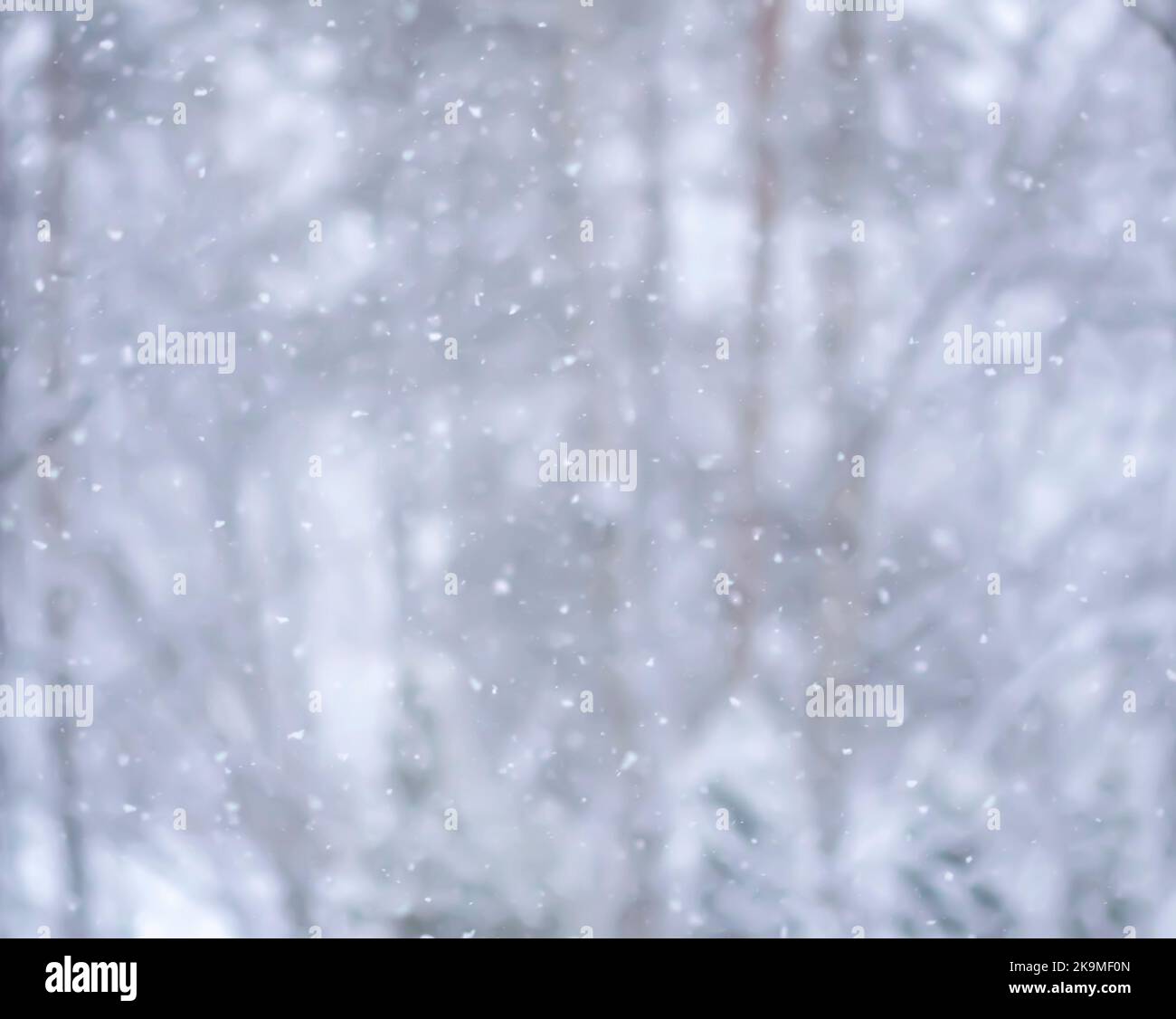 Blurred winter nature background. Snow overlay Stock Photo - Alamy
