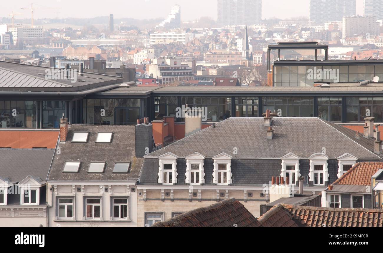 Brussels Rooftops and Skyline, Belgium Stock Photo - Alamy