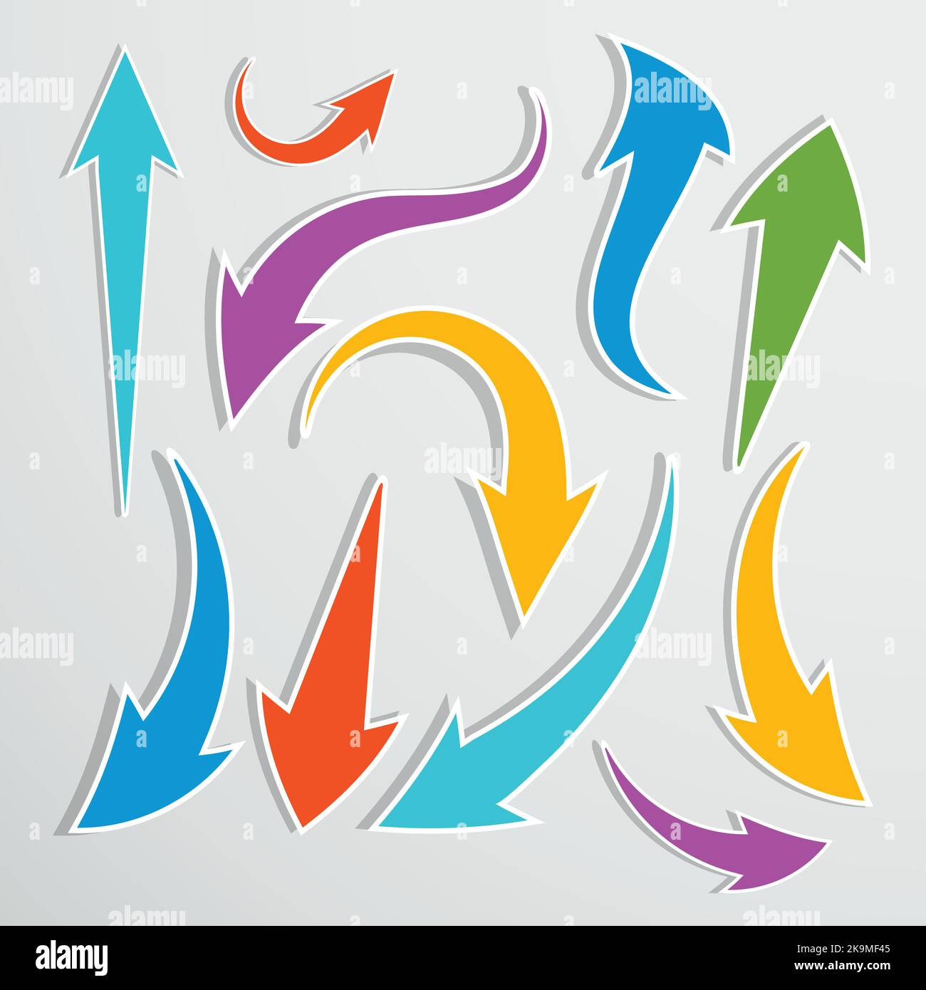 Set of minimal and unique arrow set isolated on white background ...