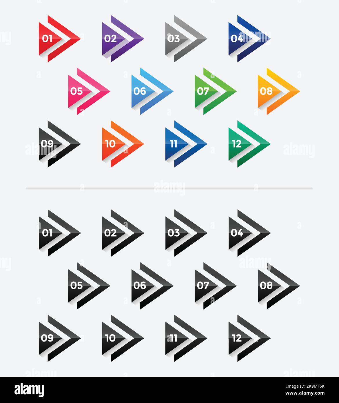 Set of minimal and unique arrow set isolated on white background ...