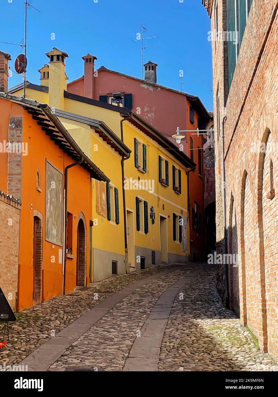 Dozza, Italy. Murals on the facade of historical buildings, created by ...