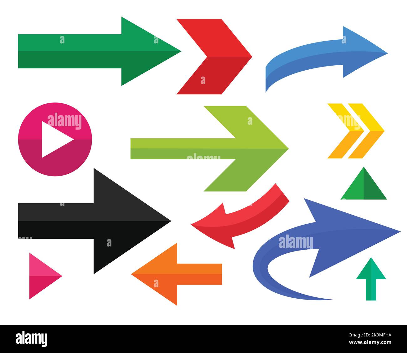 Set of minimal and unique arrow set isolated on white background ...