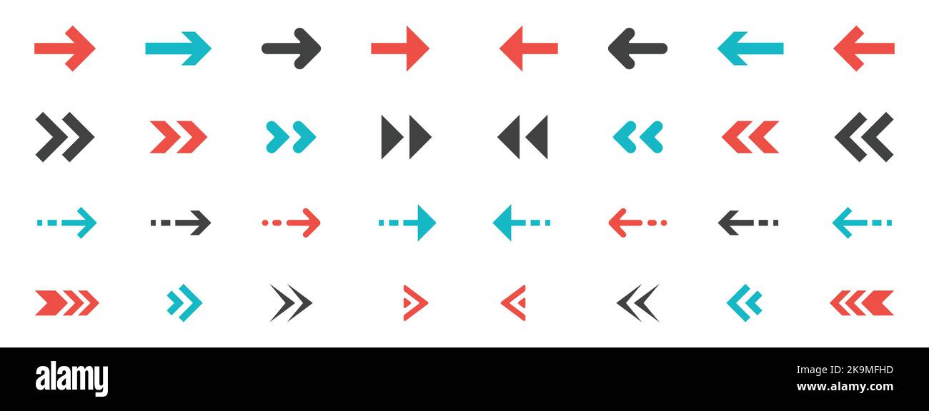 Set of minimal and unique arrow set isolated on white background ...