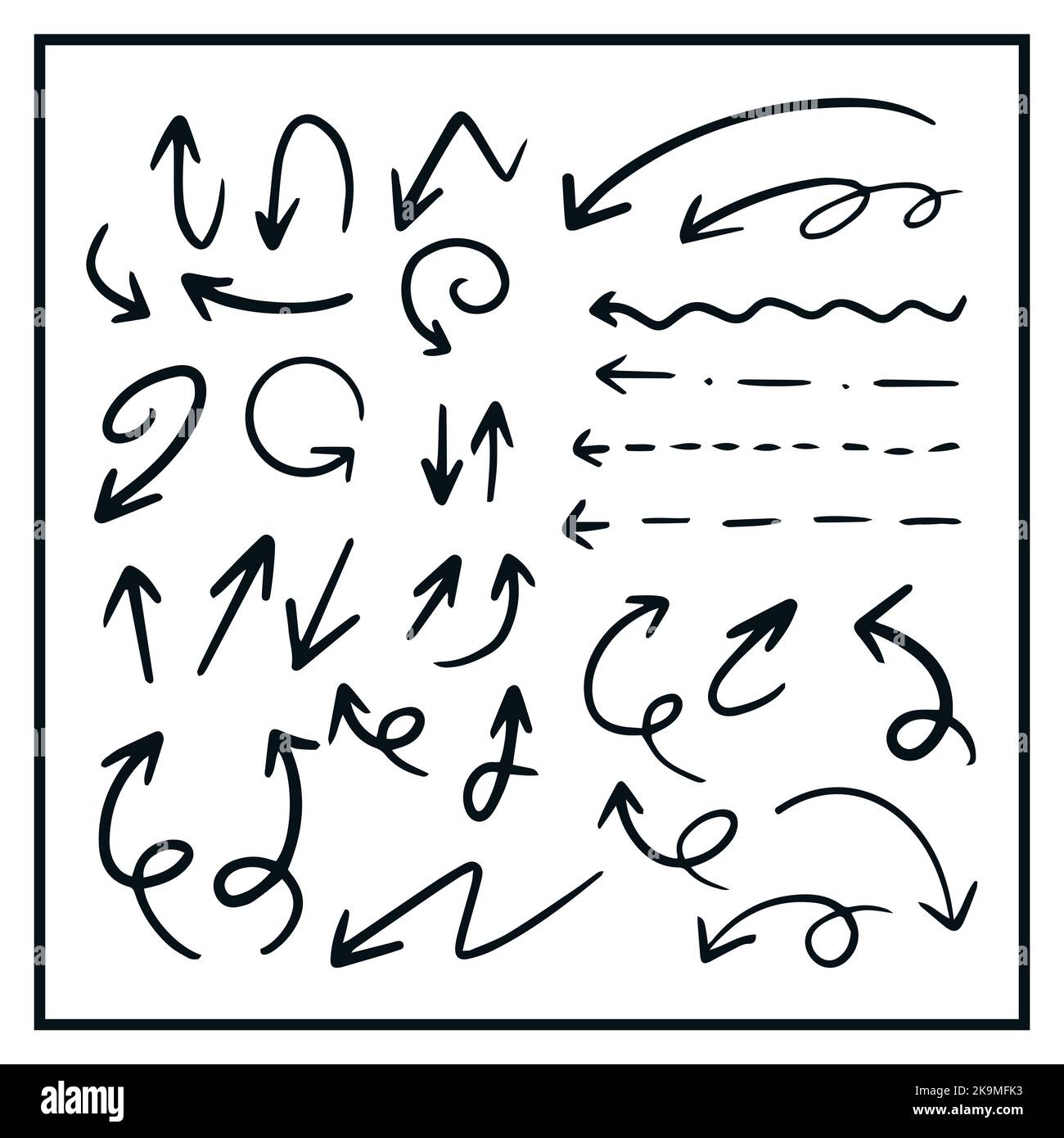 Set of minimal and unique arrow set isolated on white background ...