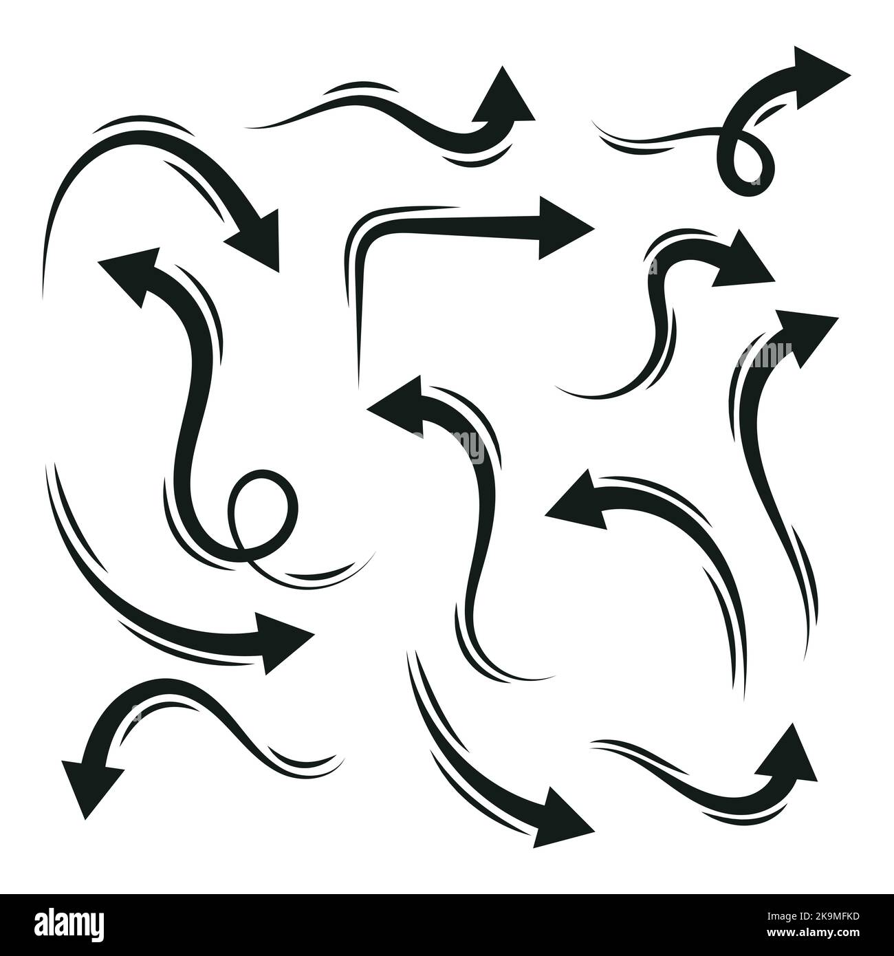 Set of minimal and unique arrow set isolated on white background ...