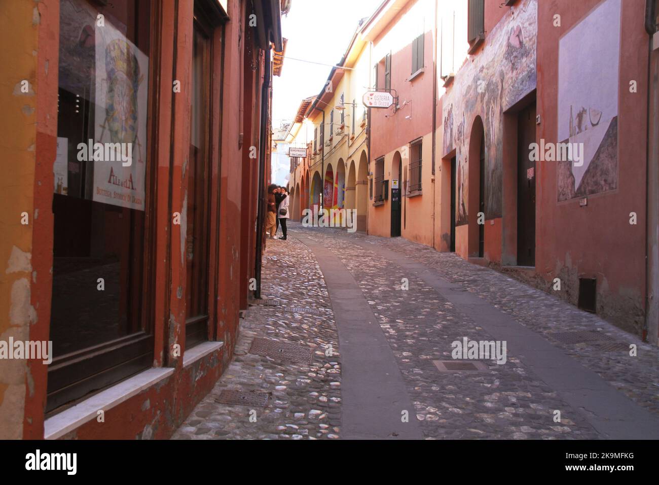 Dozza, Italy. Murals on the facade of historical buildings, created by ...