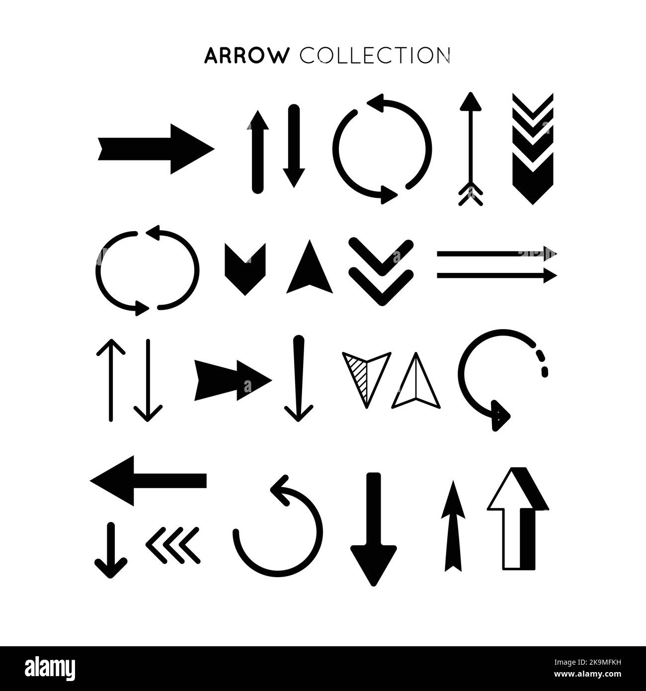 Set of minimal and unique arrow set isolated on white background ...