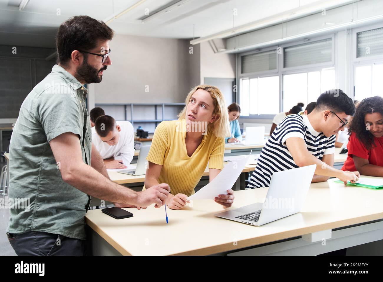 High school male teacher male student hi-res stock photography and ...