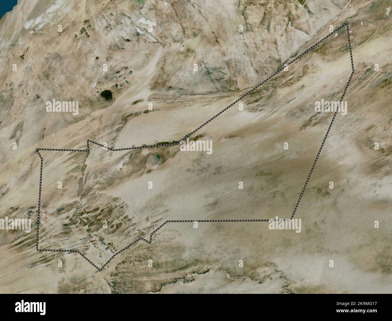 Adrar, region of Mauritania. High resolution satellite map Stock Photo ...