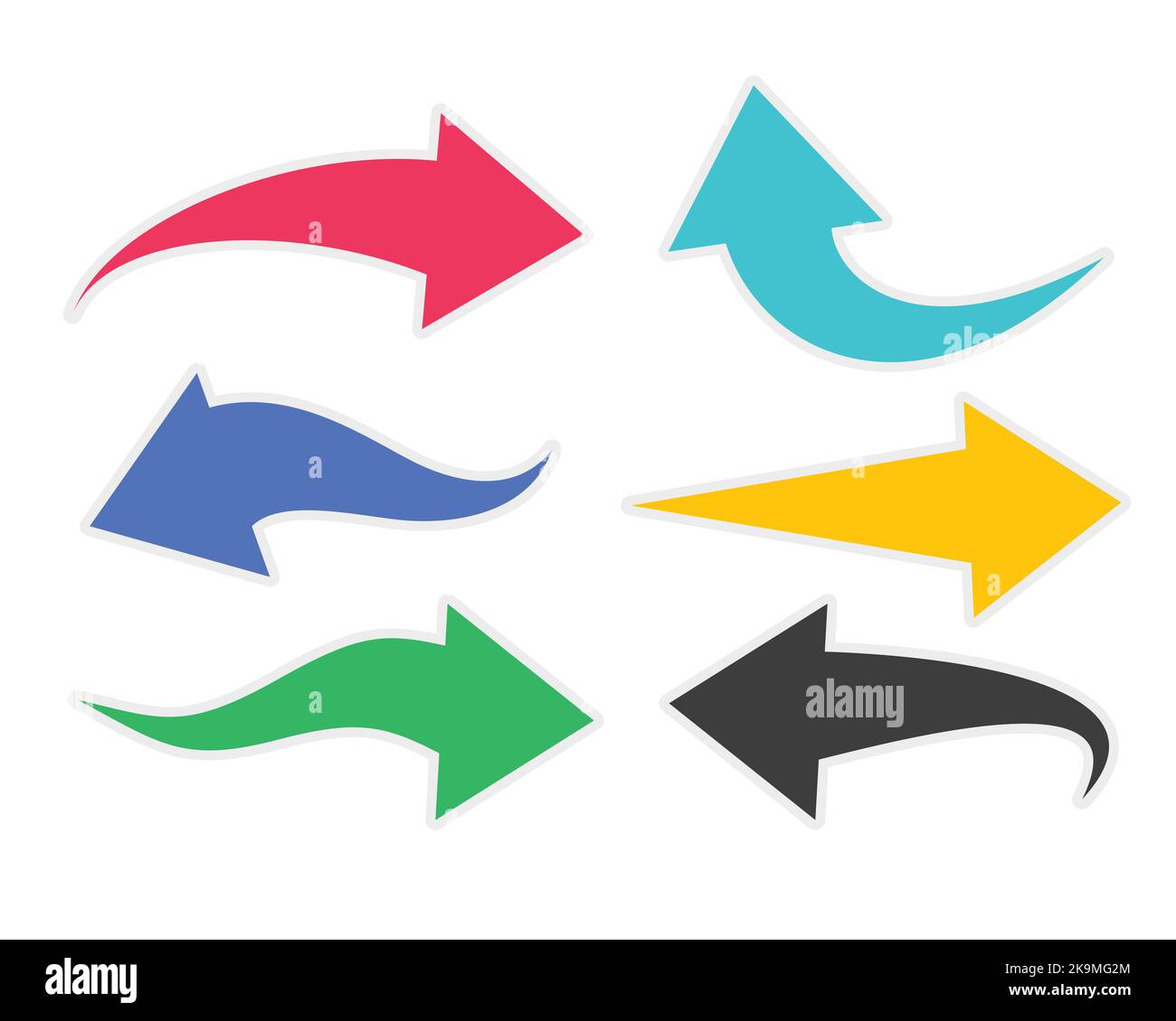 Set of minimal and unique arrow set isolated on white background ...