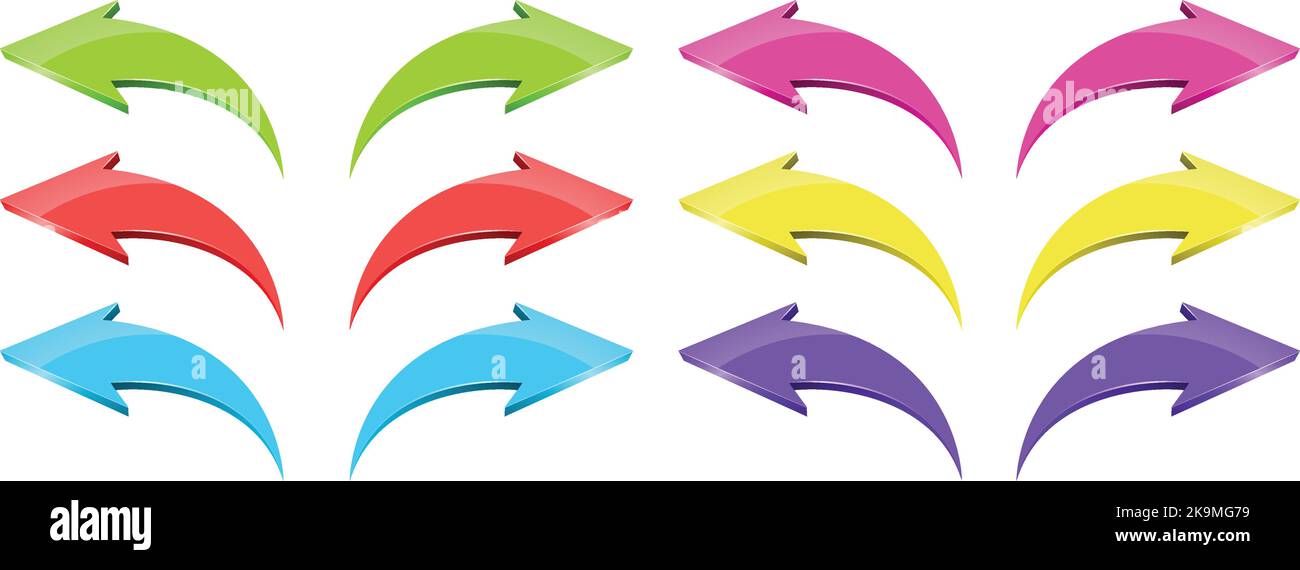 Set of minimal and unique arrow set isolated on white background ...