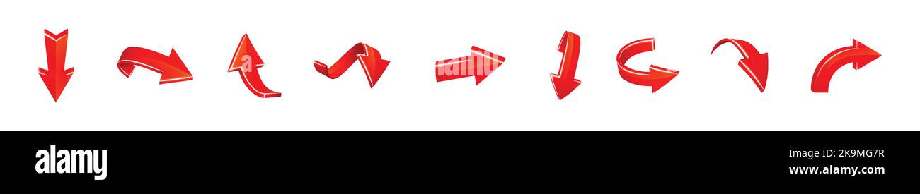 Set of minimal and unique arrow set isolated on white background ...