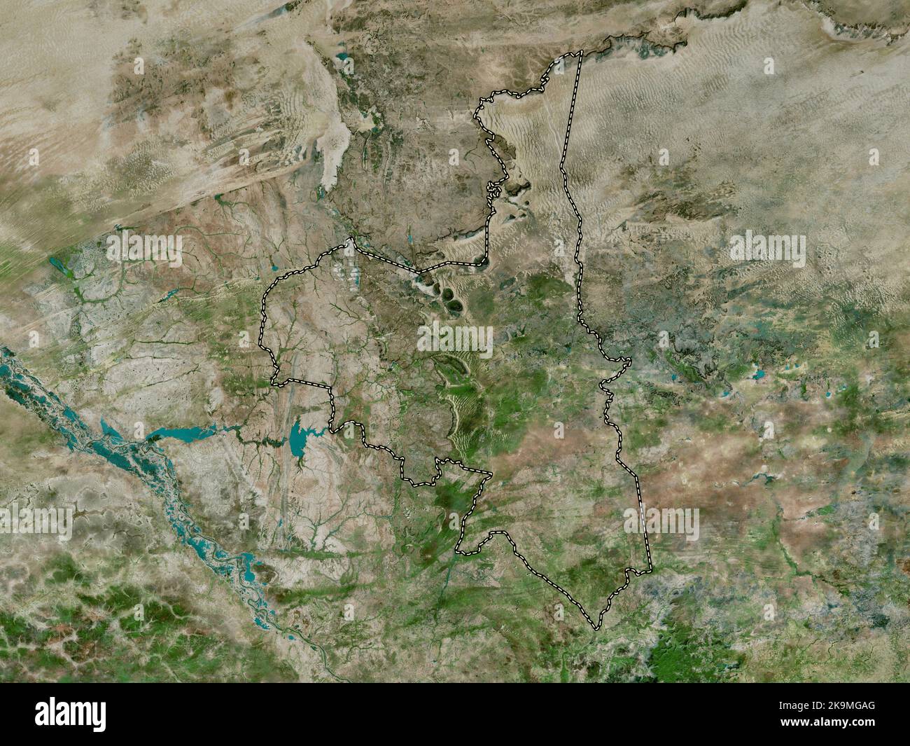 Assaba, region of Mauritania. High resolution satellite map Stock Photo ...