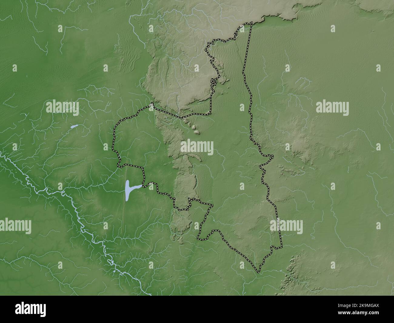 Assaba, region of Mauritania. Elevation map colored in wiki style with ...