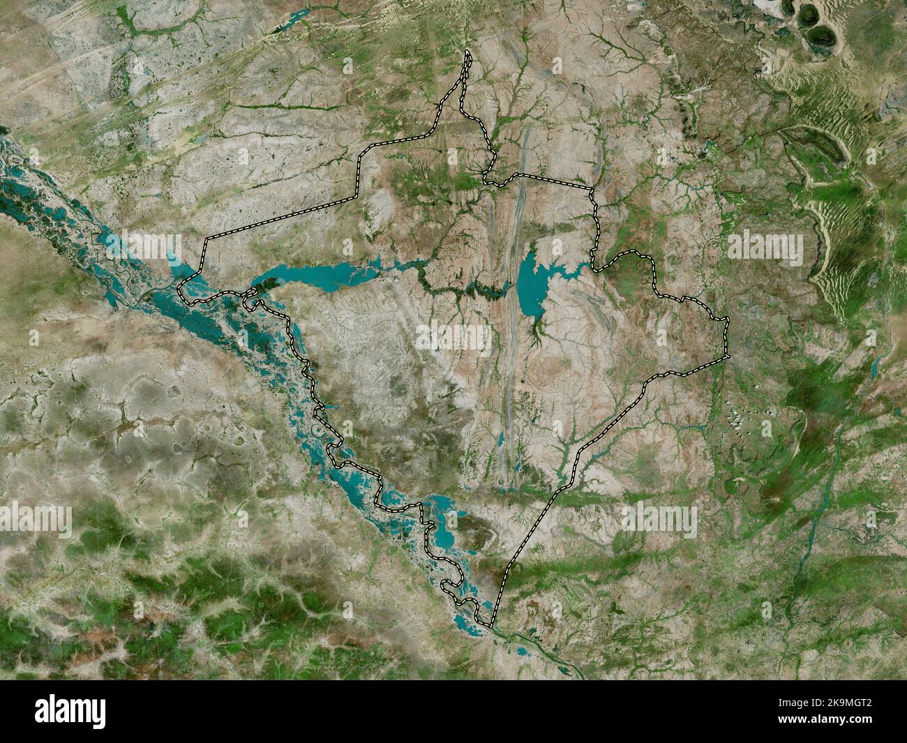 Gorgol, region of Mauritania. High resolution satellite map Stock Photo ...
