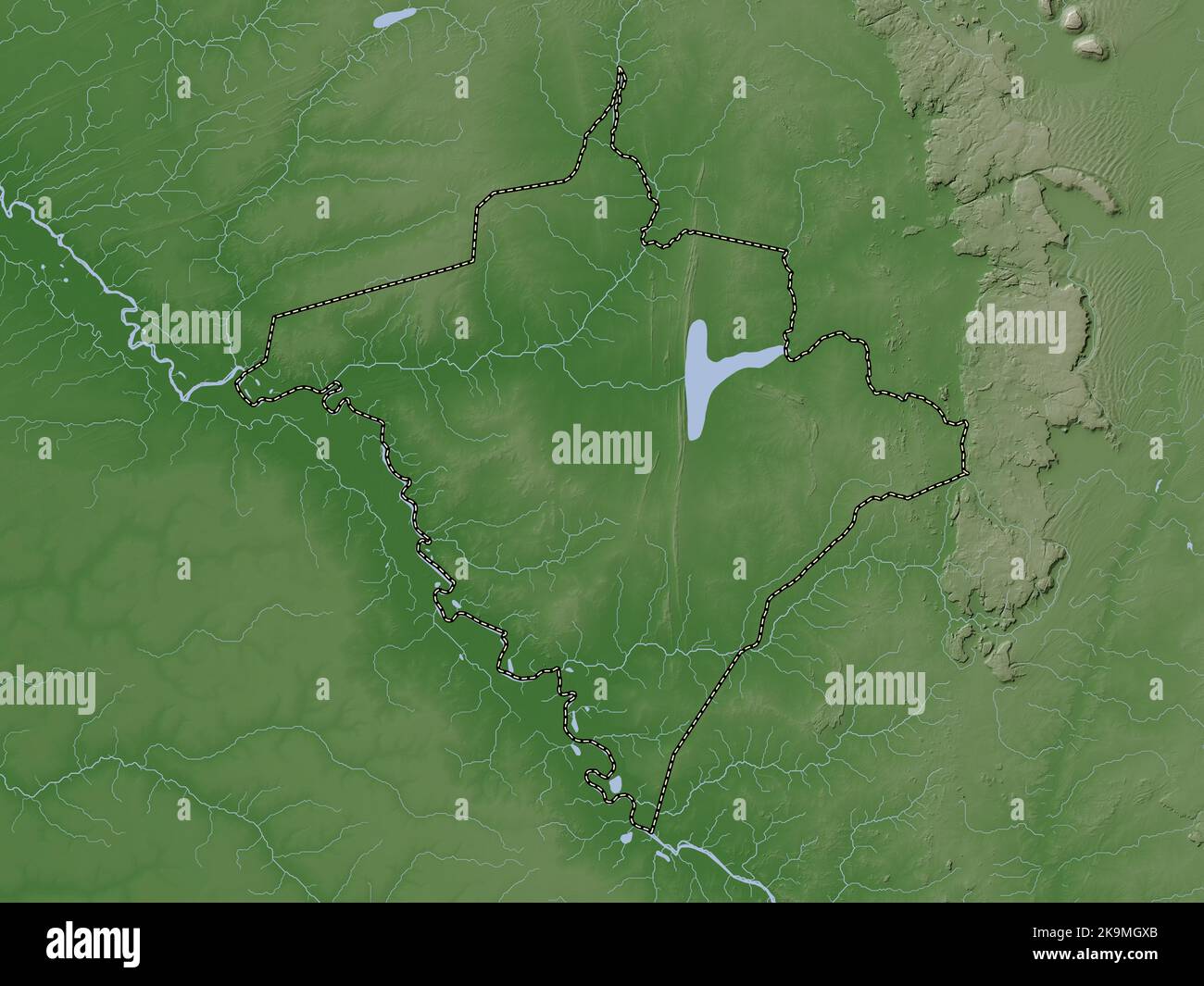 Gorgol, region of Mauritania. Elevation map colored in wiki style with ...