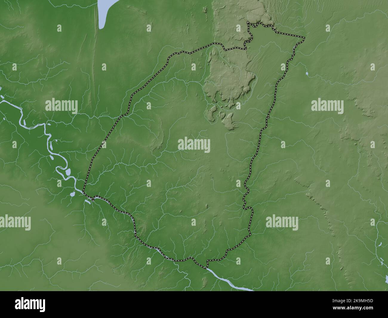 Guidimaka, region of Mauritania. Elevation map colored in wiki style ...