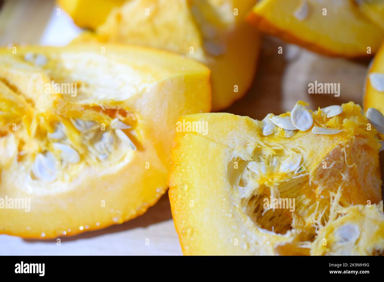 Cut juicy pumpkin close hi-res stock photography and images - Alamy