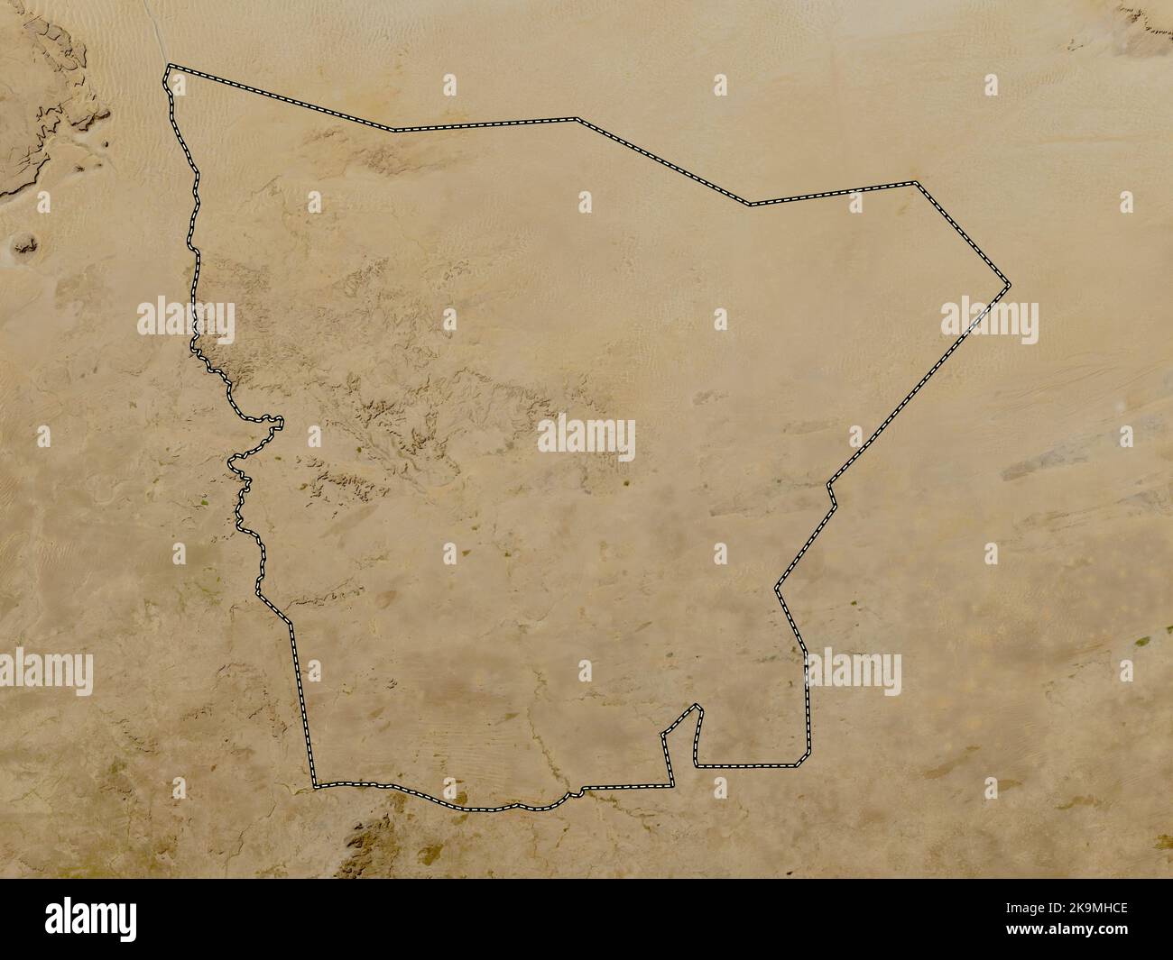 Hodh el Gharbi, region of Mauritania. Low resolution satellite map ...