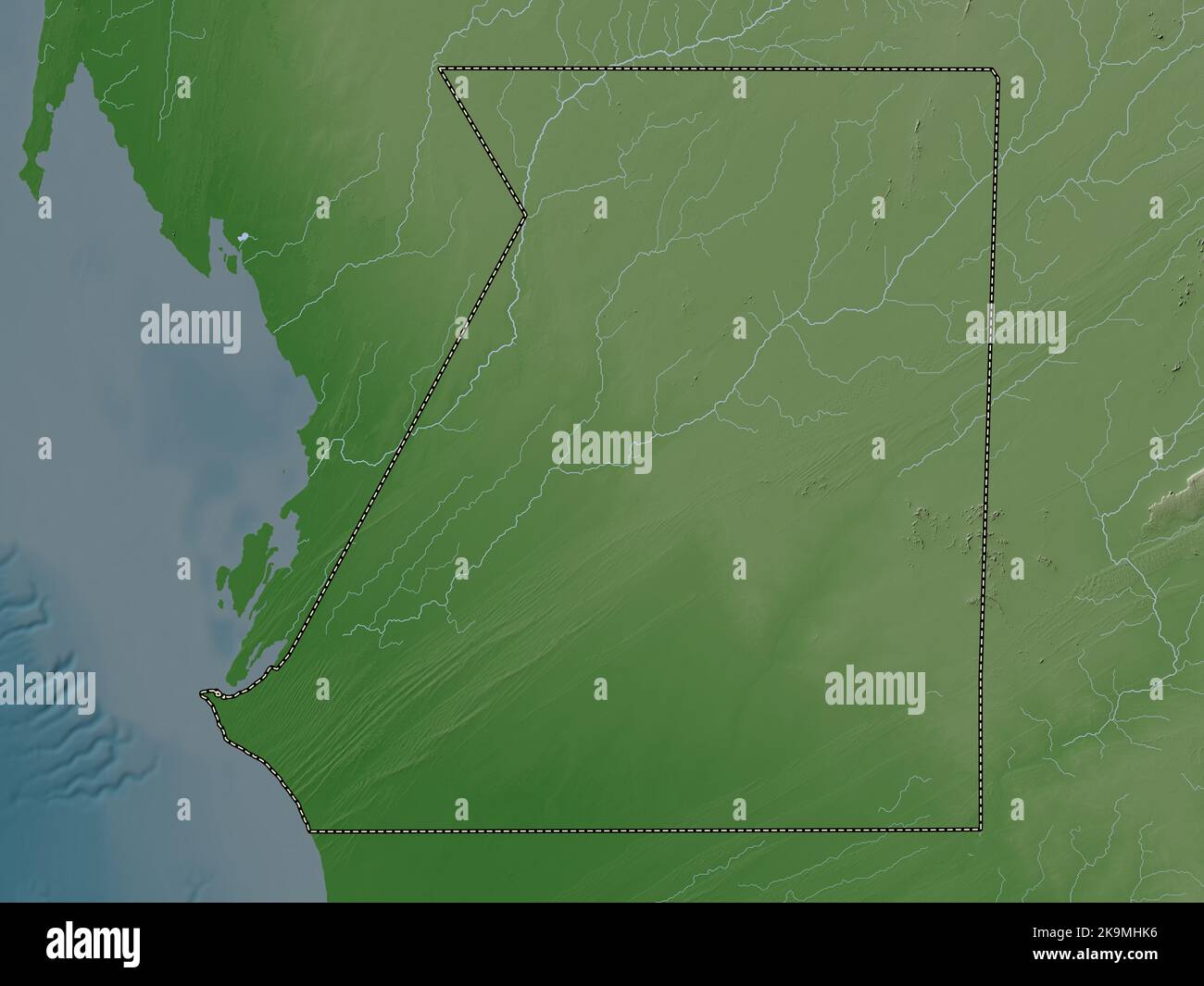 Inchiri, region of Mauritania. Elevation map colored in wiki style with ...
