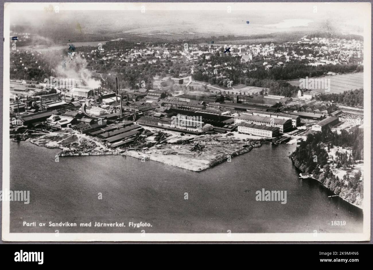 Air picture over Sandviken with the ironworks Stock Photo - Alamy