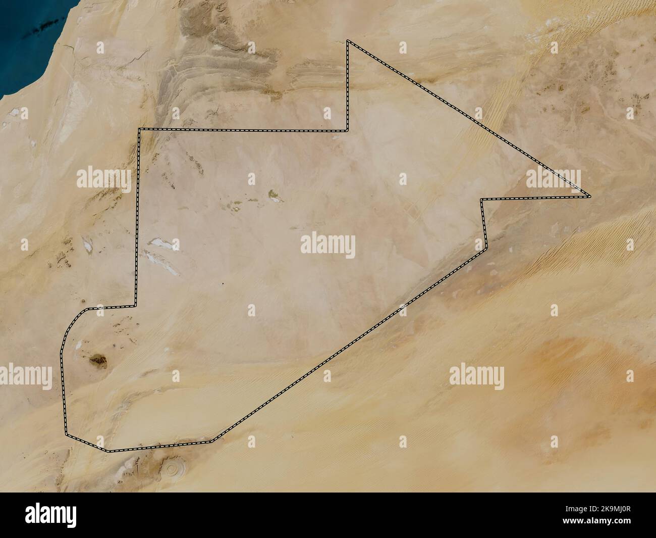 Tiris Zemmour, region of Mauritania. Low resolution satellite map Stock ...