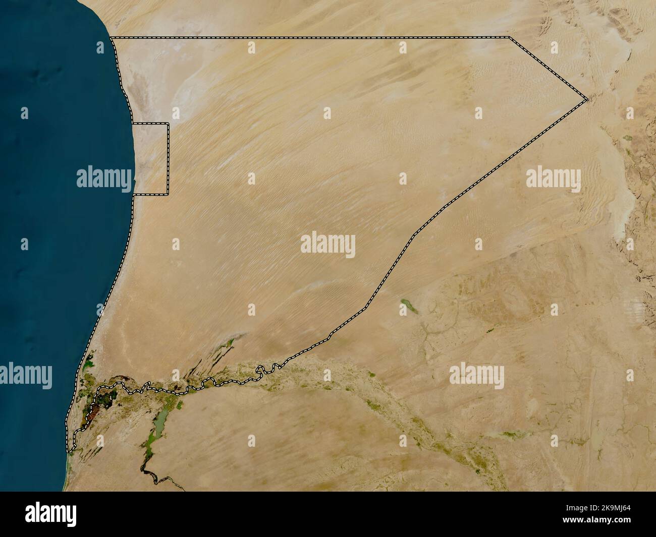 Trarza, region of Mauritania. Low resolution satellite map Stock Photo ...