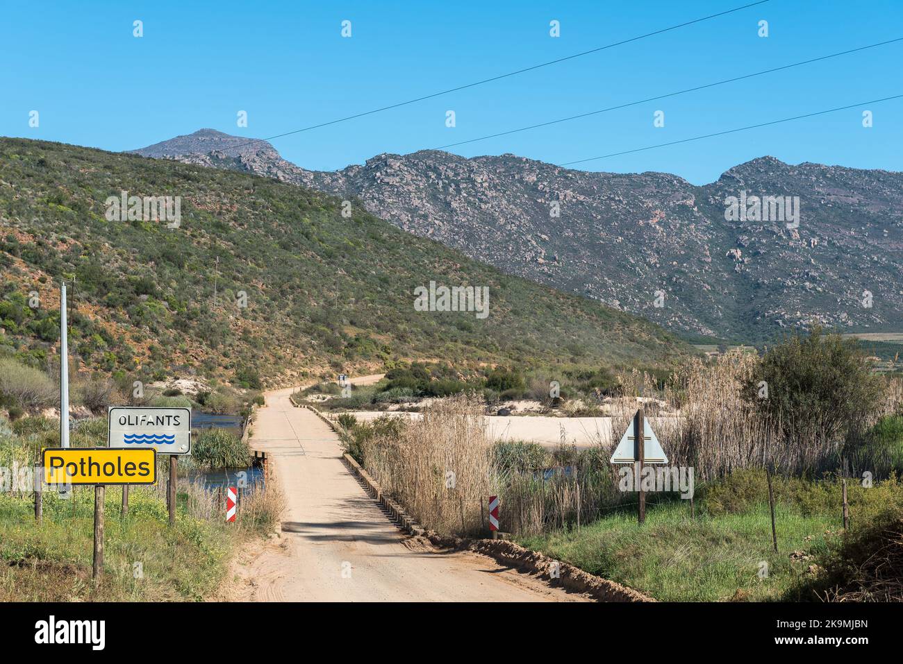 Low water bridge over the Olifants River near Algeria in the Western ...
