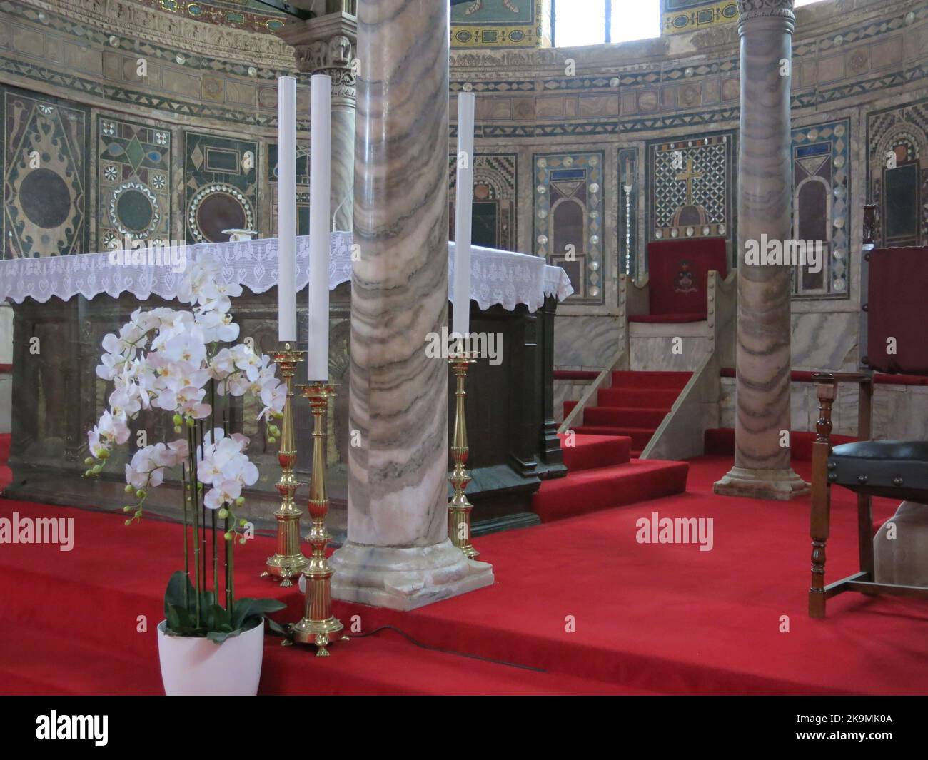 The interior of the ciborium at the Euphrasian Basilica in Porec ...