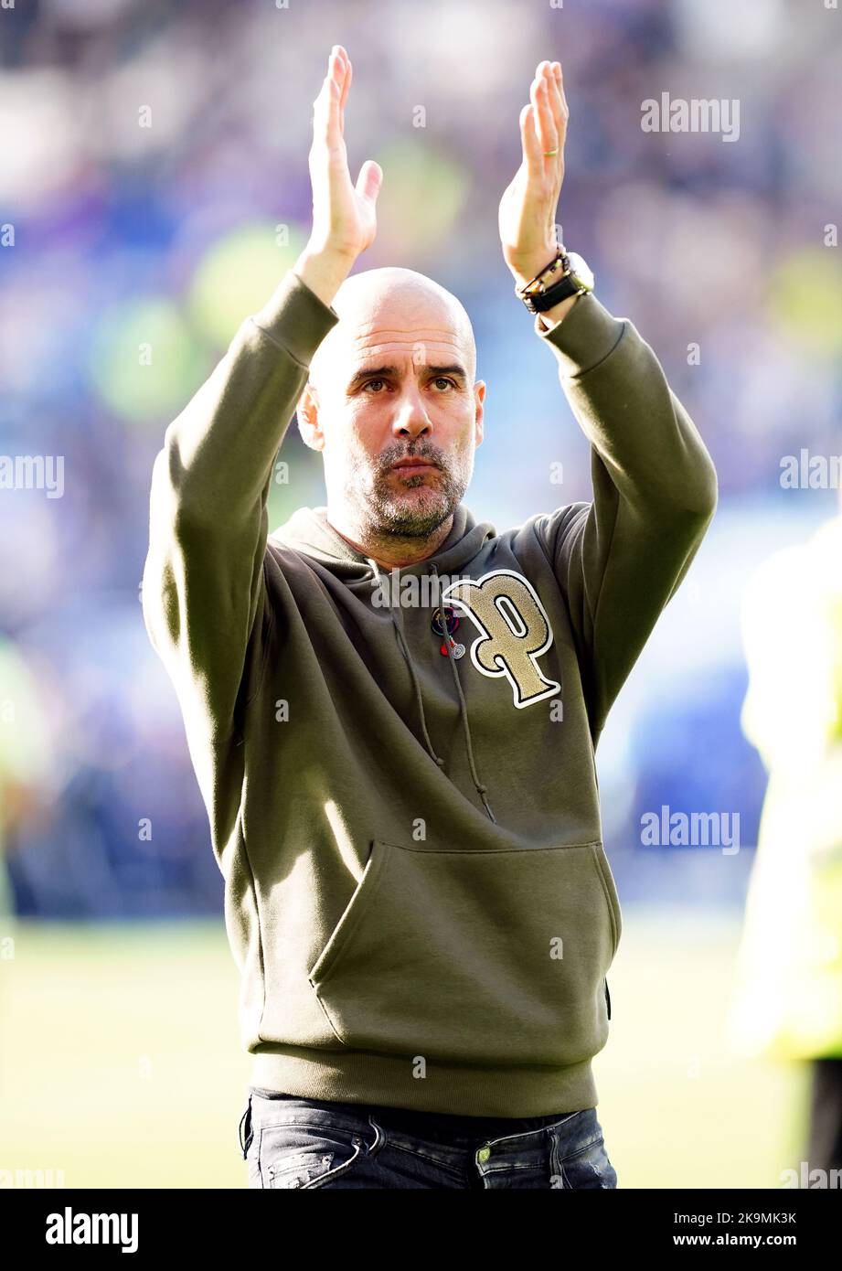 Manchester City manager Pep Guardiola after the Premier League match at ...