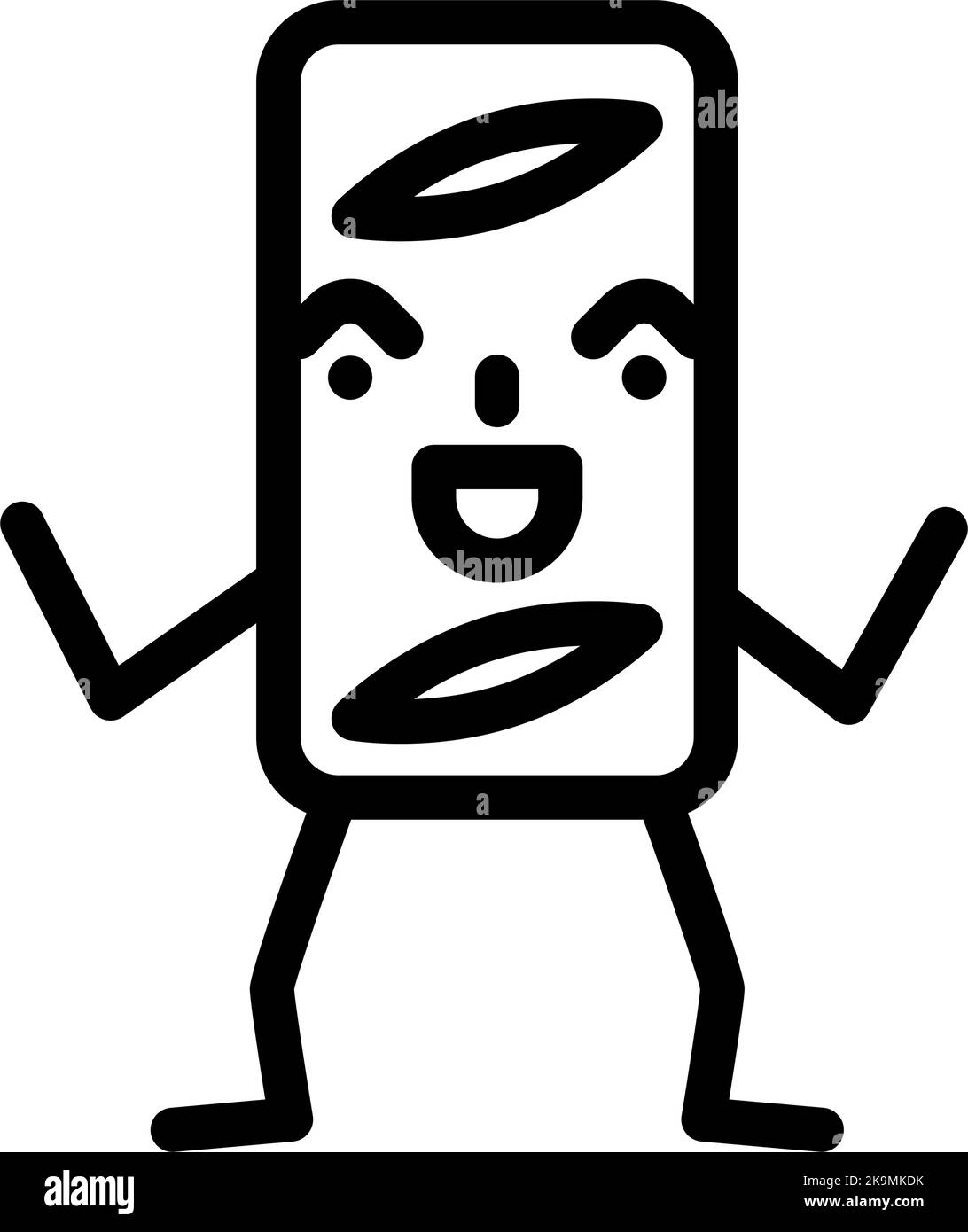 apple strudel dessert character line icon vector illustration Stock ...