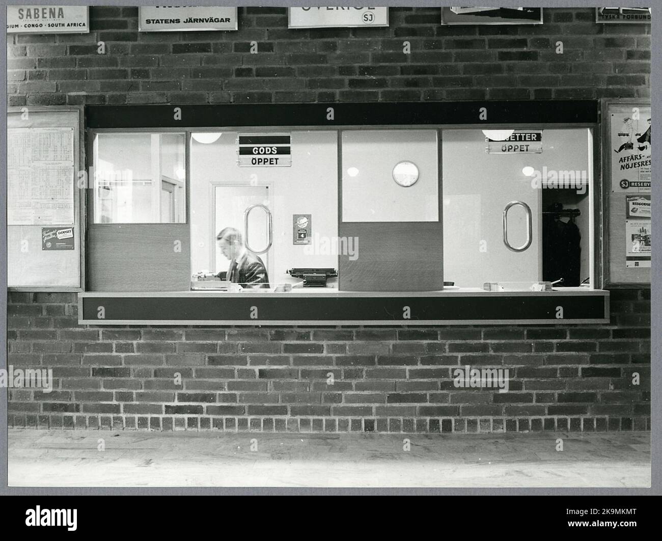 The waiting room and ticket expedition in Lessebo Stationshuset Stock ...