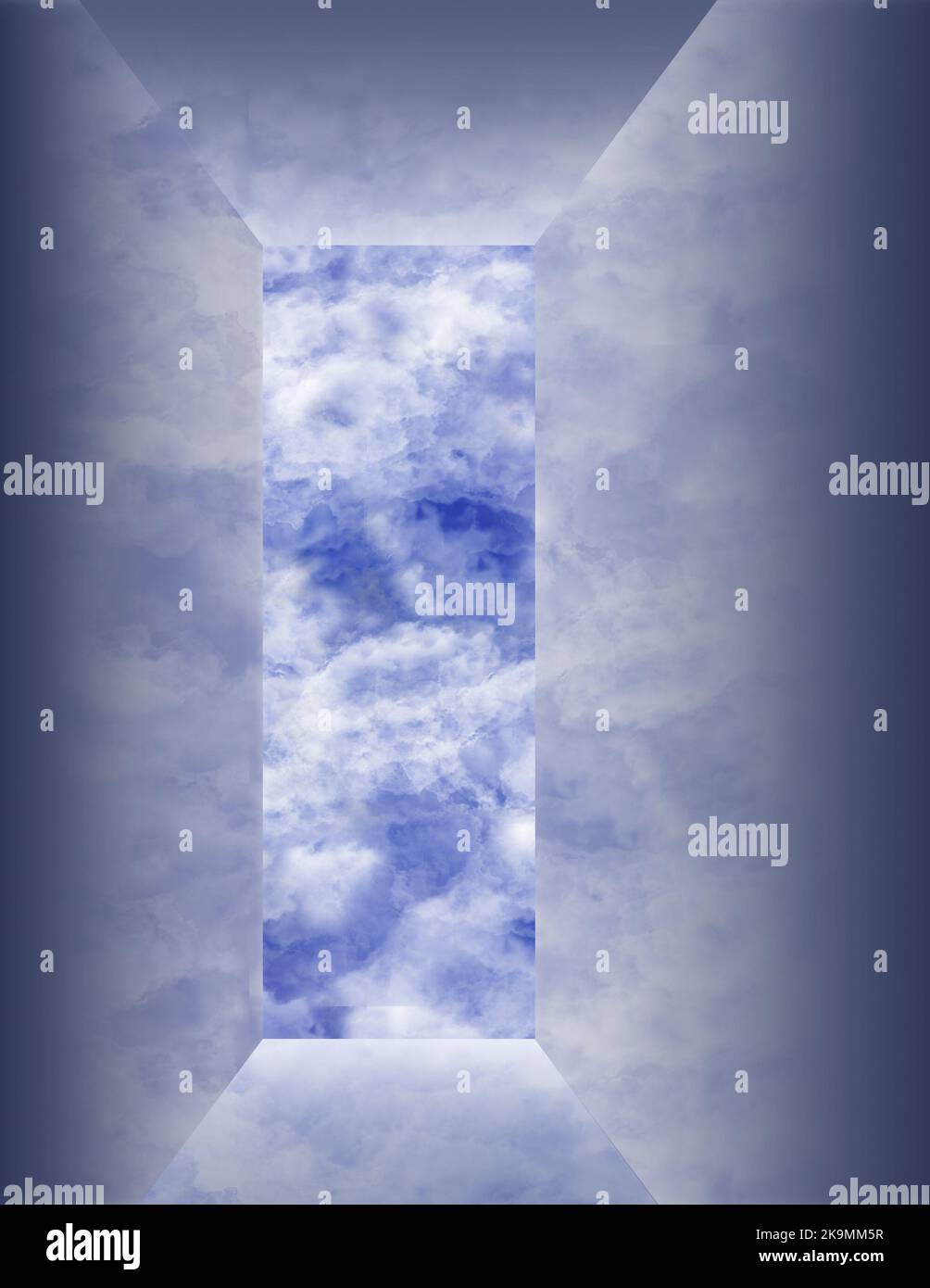 Entrance to the sky. 3D rendering Stock Photo - Alamy