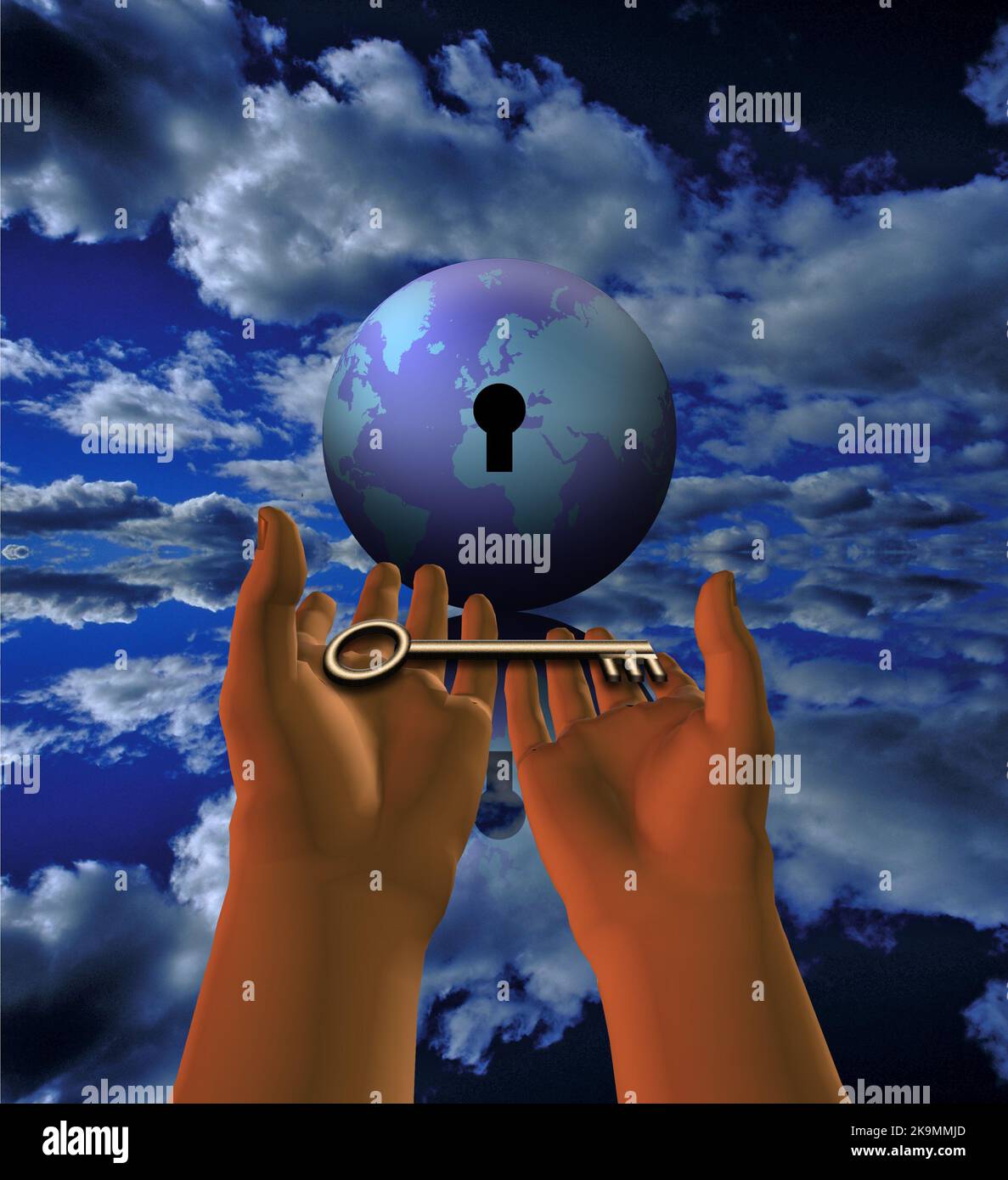 Key from Earth. 3D rendering Stock Photo - Alamy