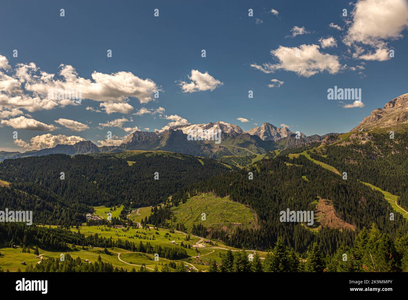 Dolomiti Alps in Alta Badia landscape amd peaks view, Trentino Alto ...