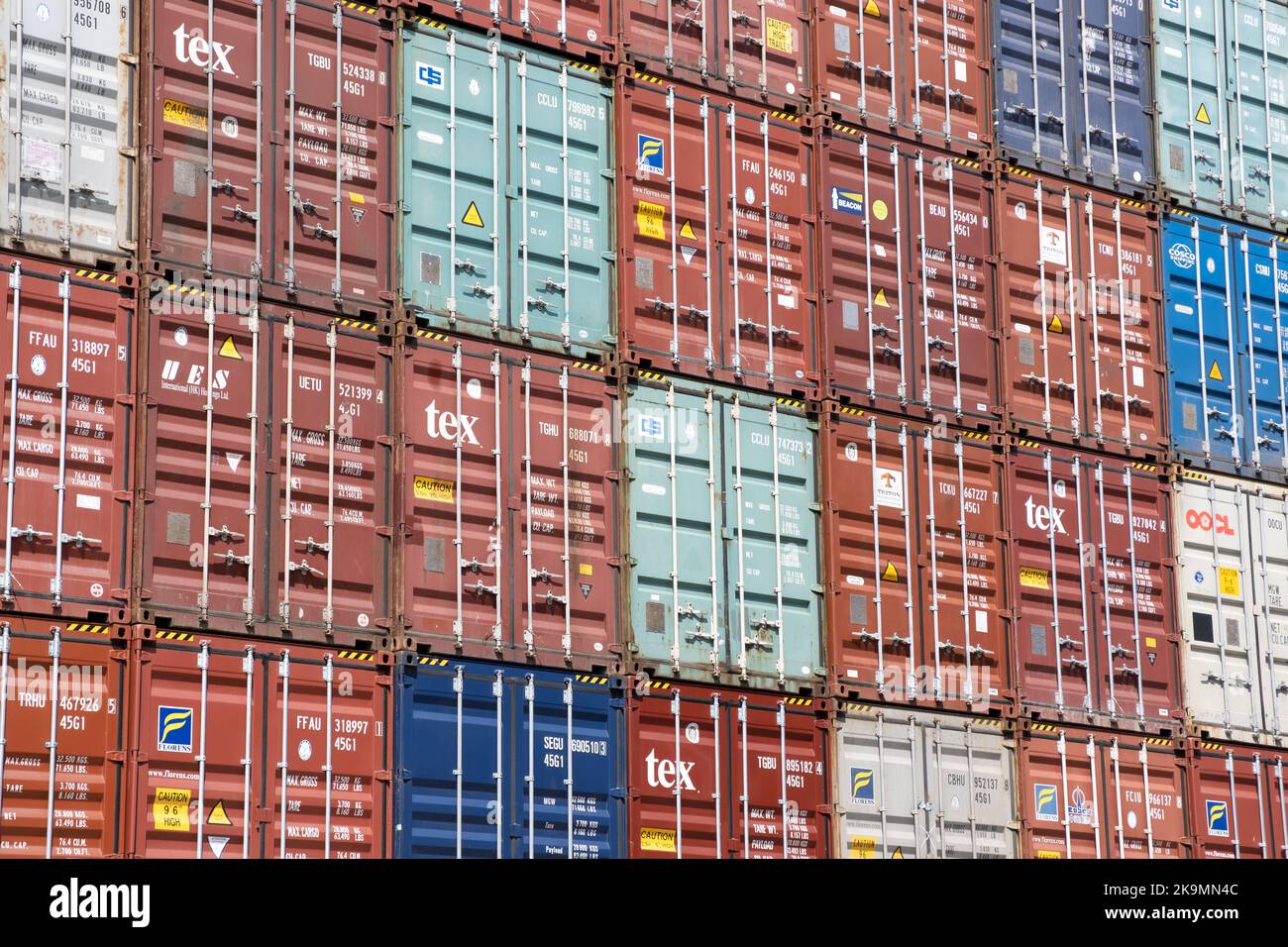 Stacked cargo containers hi-res stock photography and images - Alamy