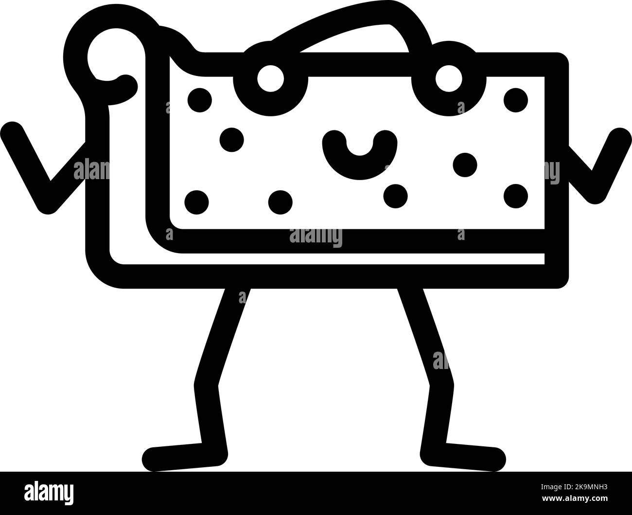 cheesecake dessert character line icon vector illustration Stock Vector ...