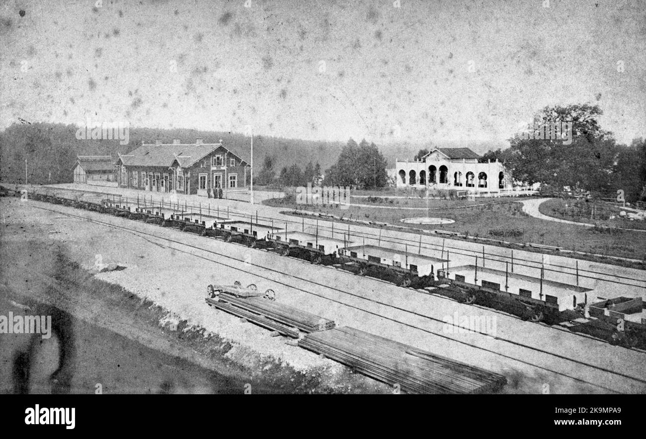 Ed station with the royal pavilion at the railway's inauguration 1879 ...