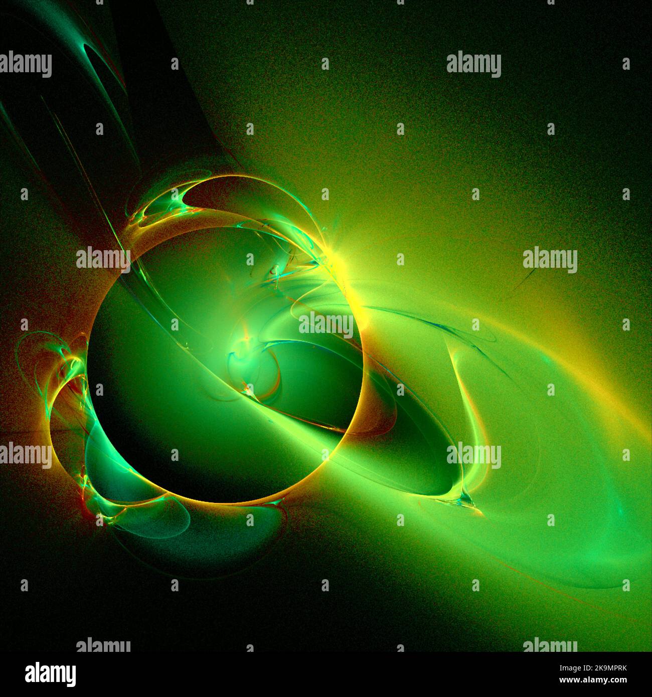 illustration of a green space planet star system, color graphics ...