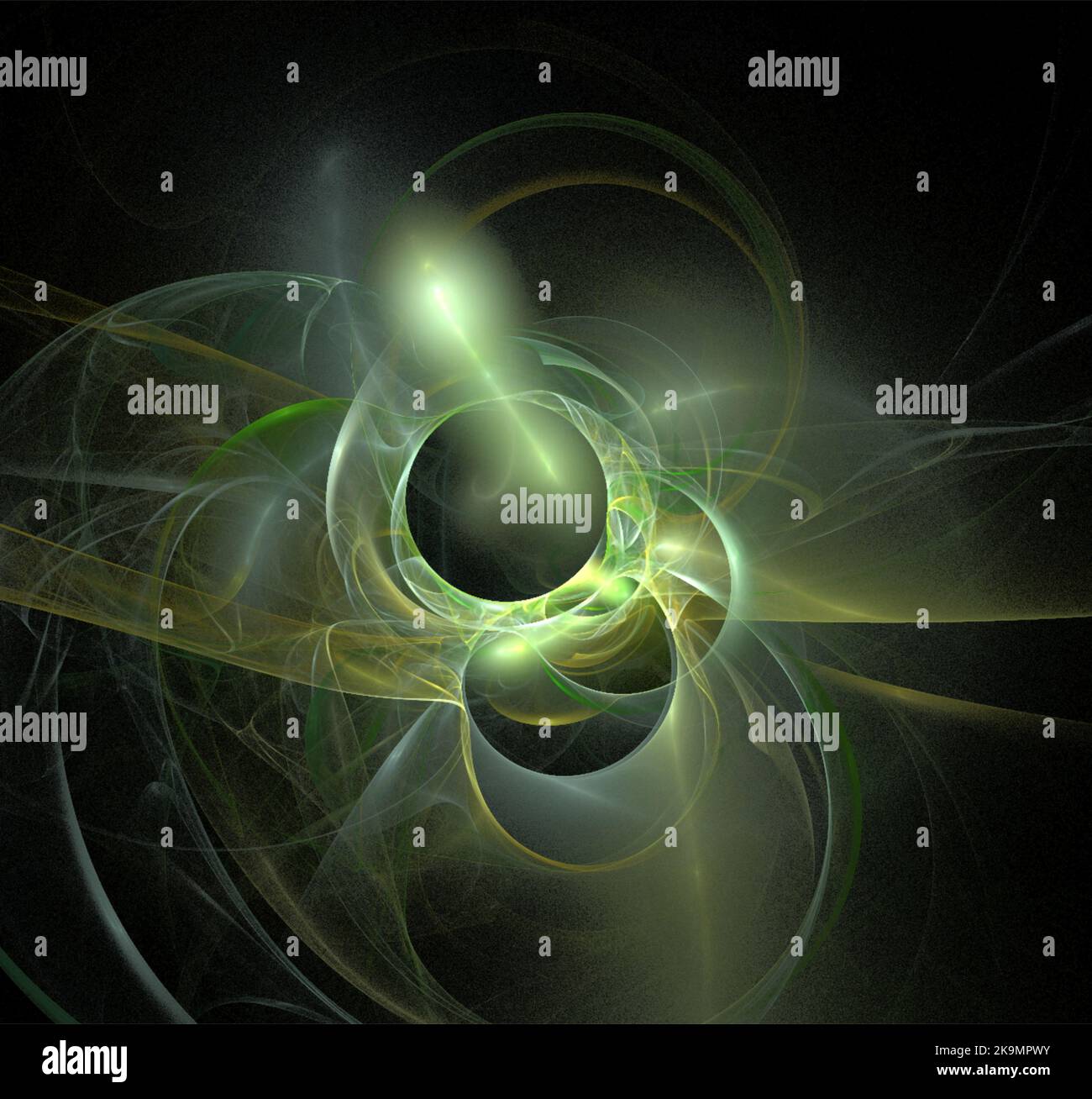illustration of a green space planet star system, color graphics ...