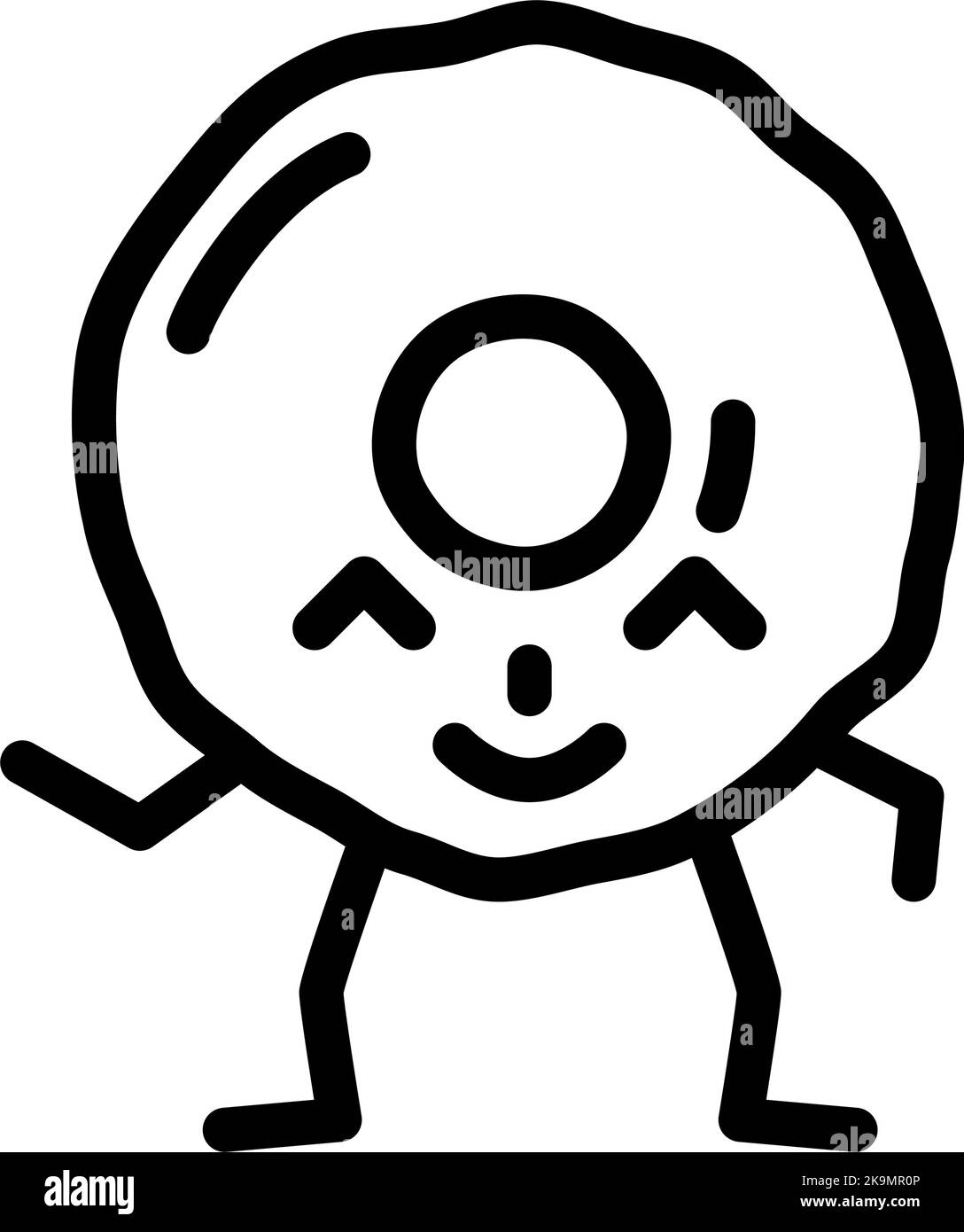 doughnut dessert character line icon vector illustration Stock Vector ...