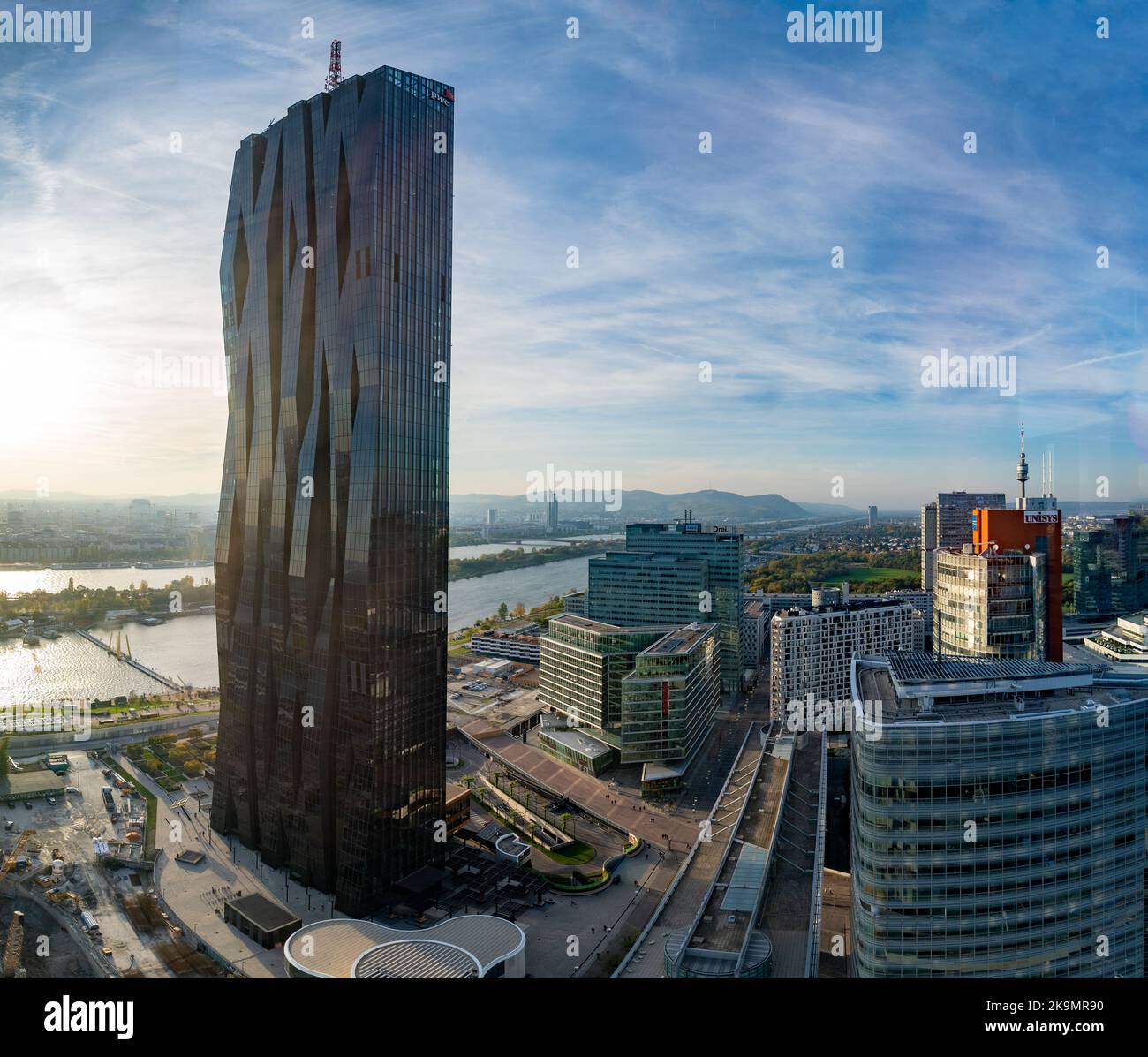 Aerial view of DC Tower in Vienna Stock Photo - Alamy