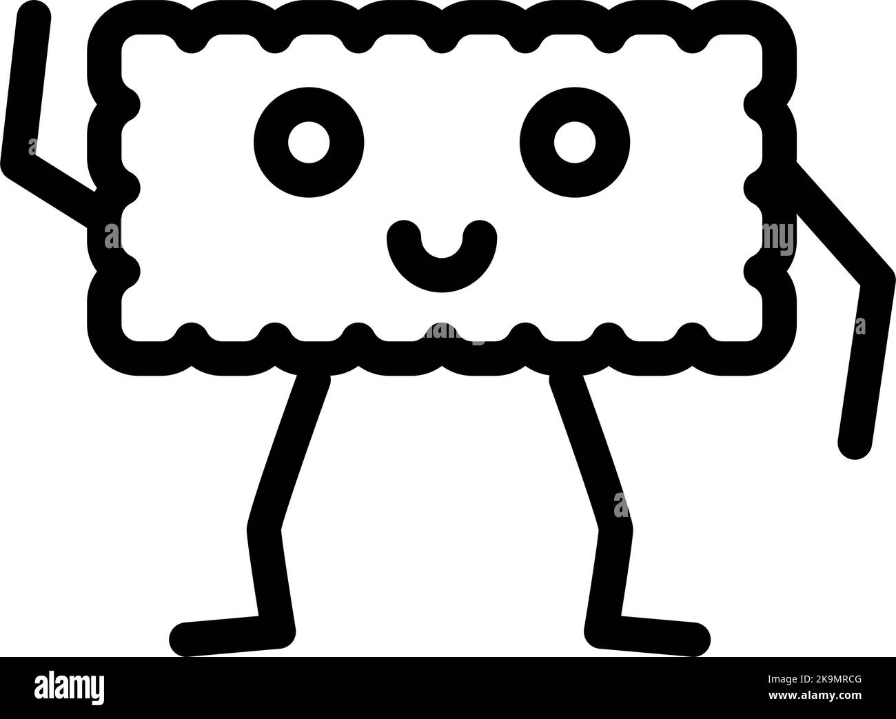 biscuit dessert character line icon vector illustration Stock Vector ...