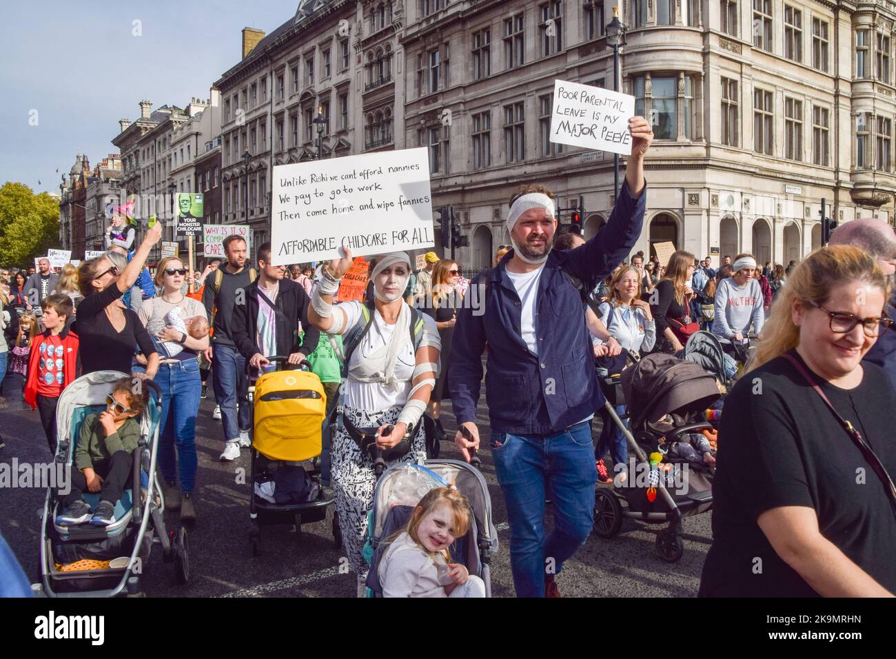 London, UK. 29th October 2022. Protesters in Parliament Square. Parents ...