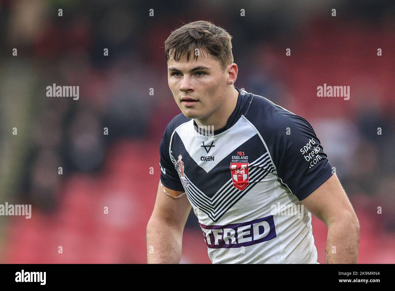 Jack Welsby of England during the Rugby League World Cup 2021 match ...