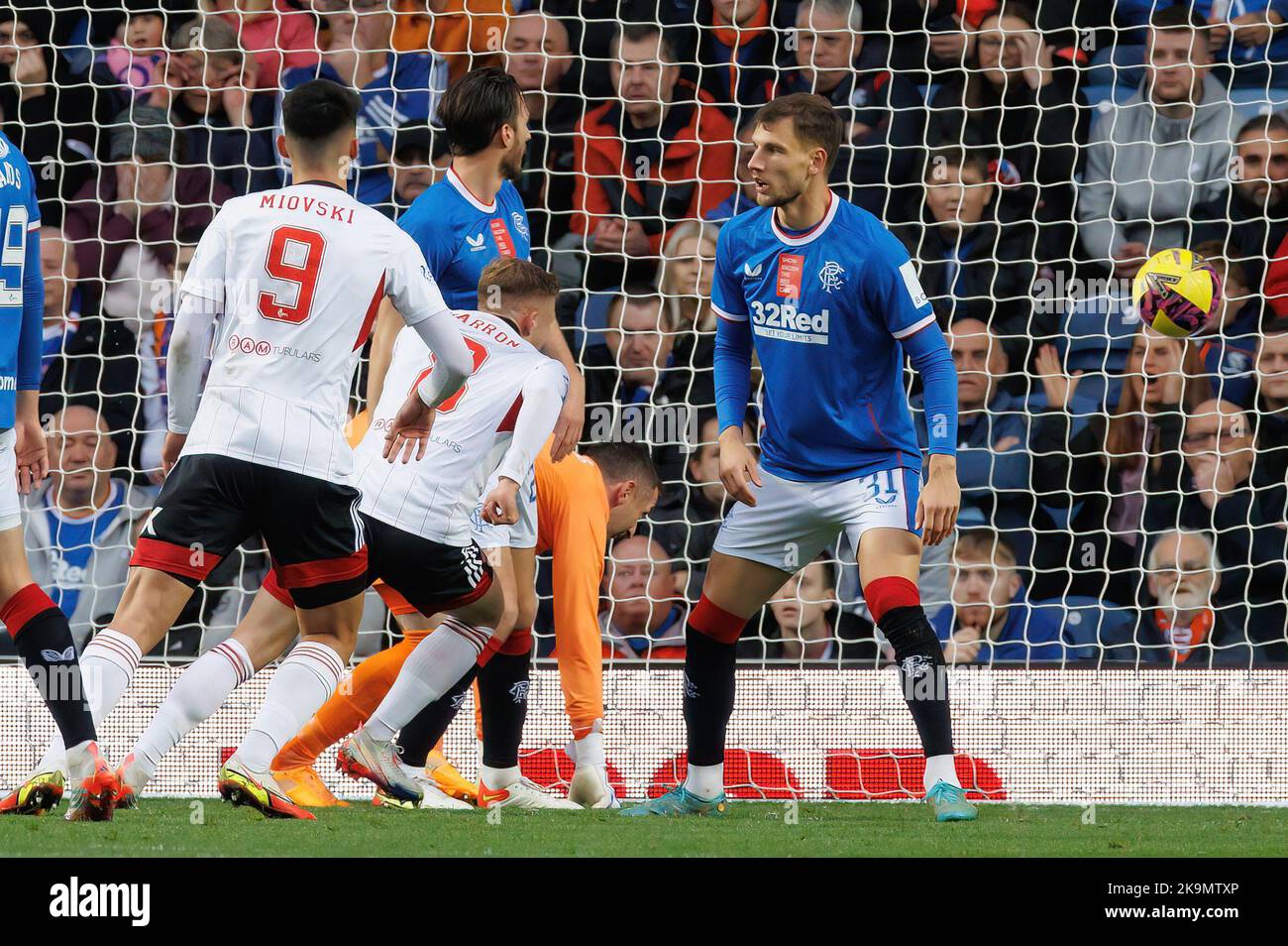 Aberdeen's Connor Barron scores his goal during the cinch Premiership ...