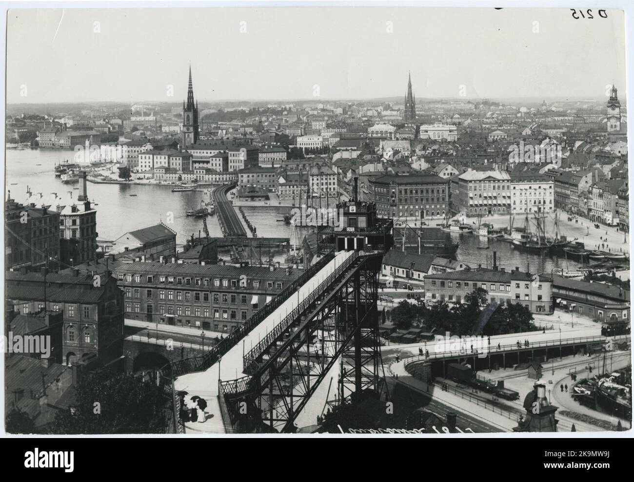 View of central Stockholm, with the Catherine lift in the eye Stock ...