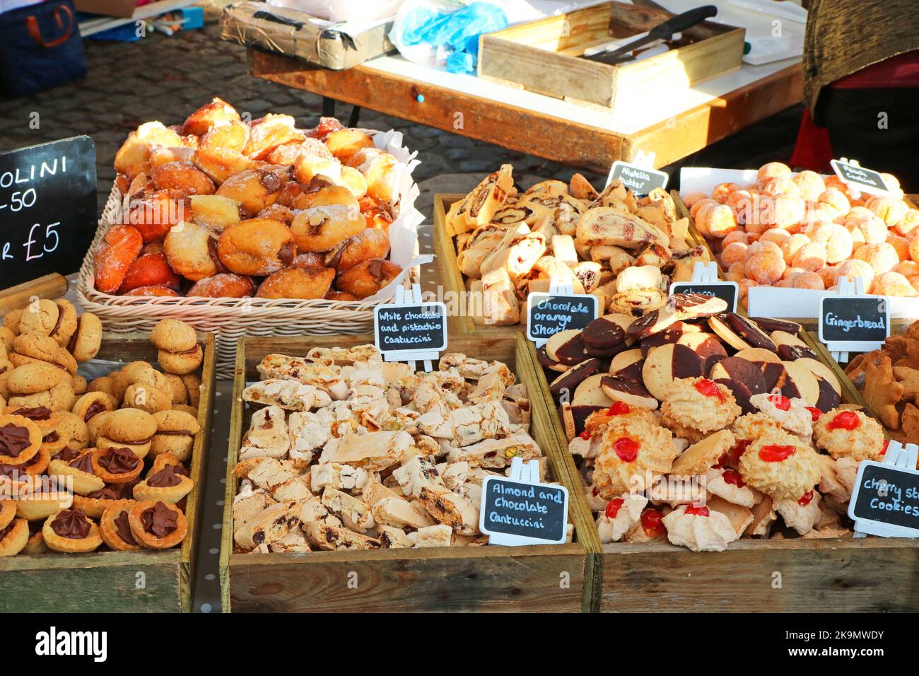 Homemade biscuits or cookies for sale on a local market stall Stock ...