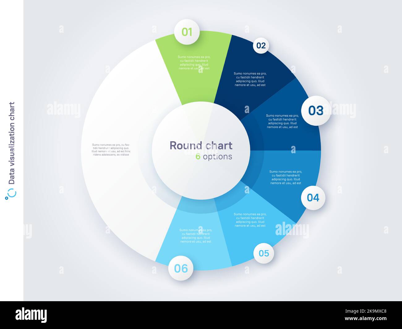 Vector round circle infographic chart template divided by six parts Stock Vector Image & Art - Alamy
